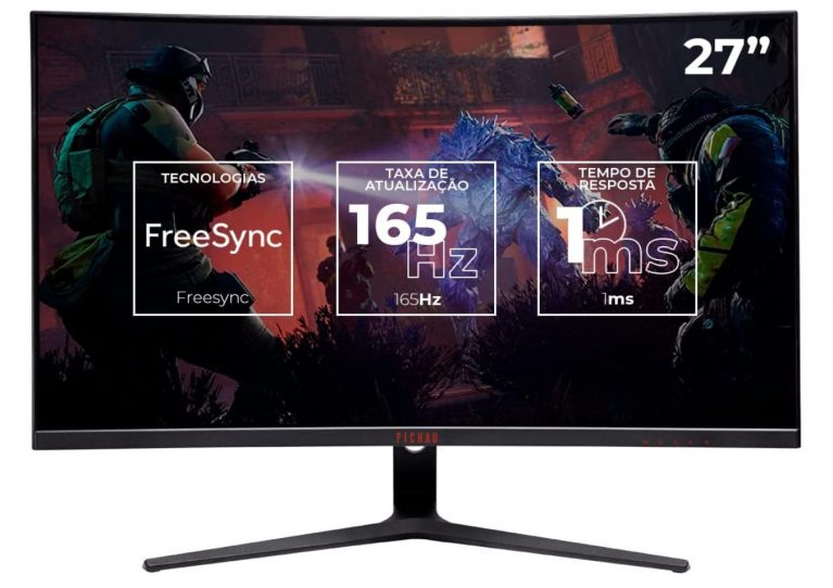 Monitor Gamer Pichau Athen V2, 27 Pol, VA, Curvo, Full HD, 1ms, 165Hz ...