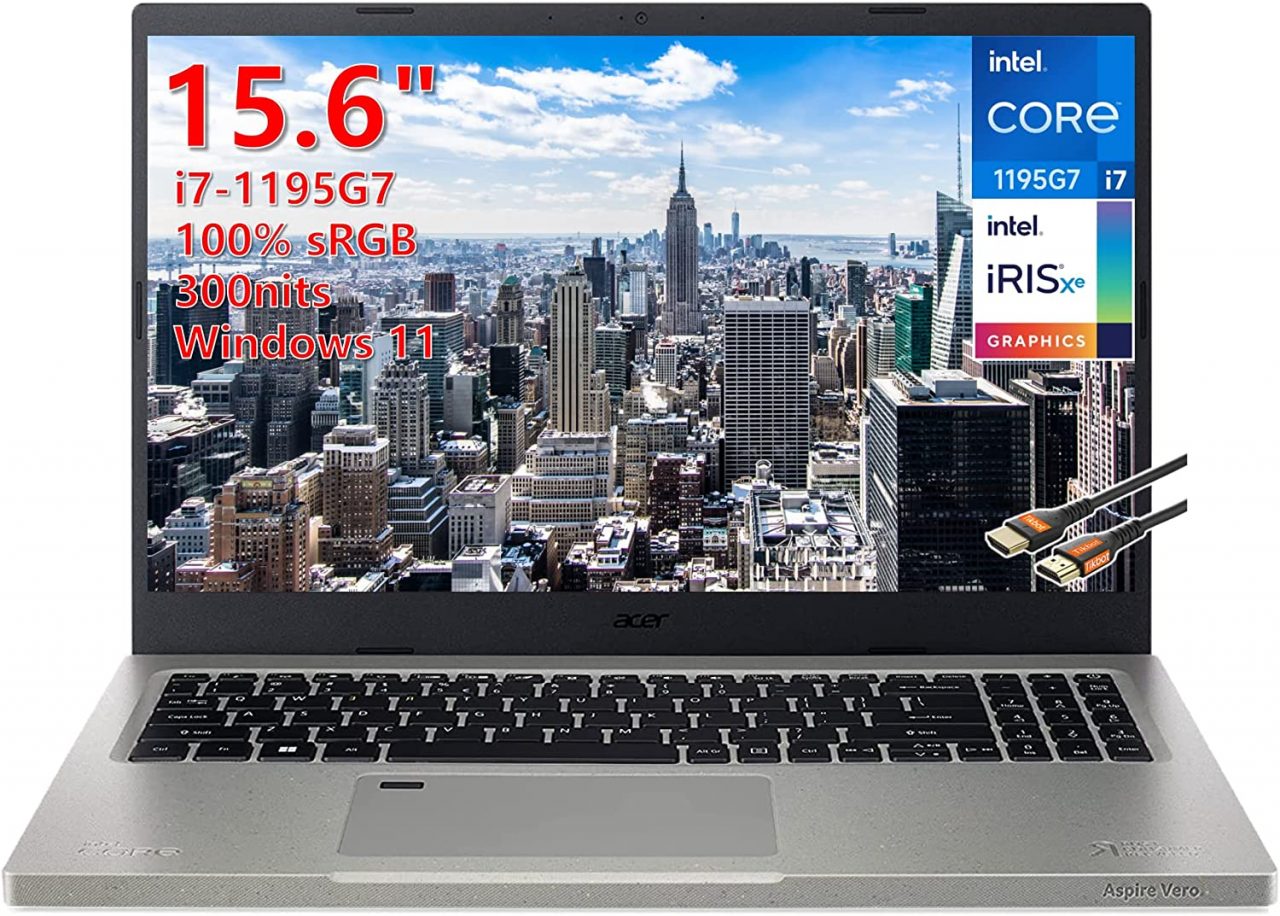 Acer Aspire Vero Laptop fino de 15,6 polegadas Intel Core i7-1195G7 ...