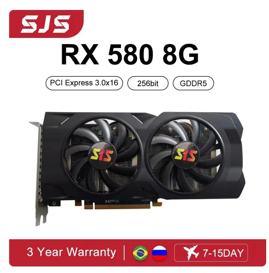 Placa de vídeo RX 580 8GB SJS - Boletando