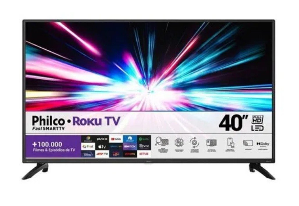 Smart TV LED 40" Philco Roku PTV40G65RCH Full HD HDMI Preta com ...