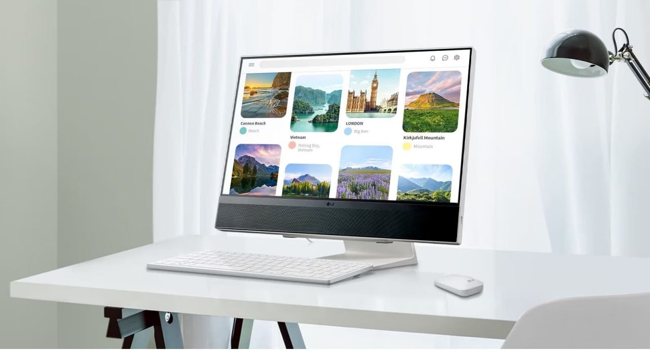 All in One LG, Intel Core i5-1235U, 8GB, SSD 256GB, Windows 11 Home, Tela de 24 IPS, Branco ...