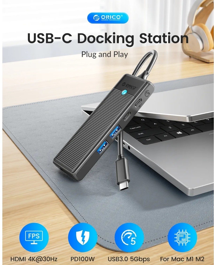 ORICO USB C HUB Tipo-C Docking Station para HDMI-com Adaptador USB 3.0 ...