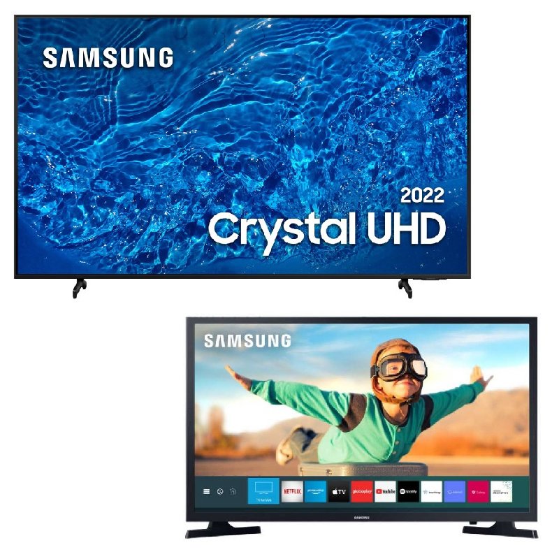 Combo Smart TV Samsung 75" UN75BU8000 Crystal UHD 4K e Smart TV Samsung ...