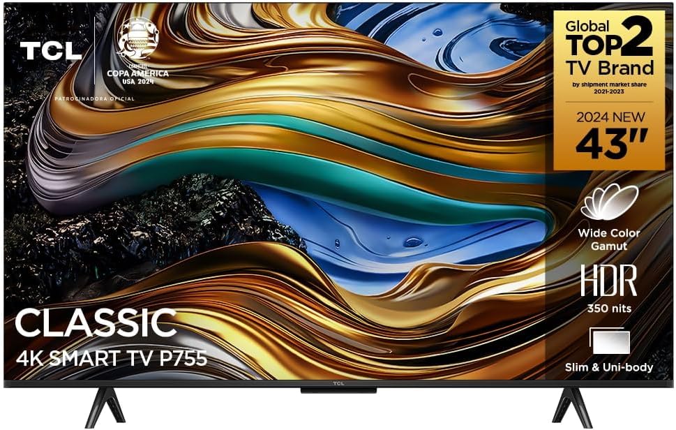 Smart TV LED 43" Google TV Ultra HD 4K TCL 43P755 Comando de Voz HDR10 ...