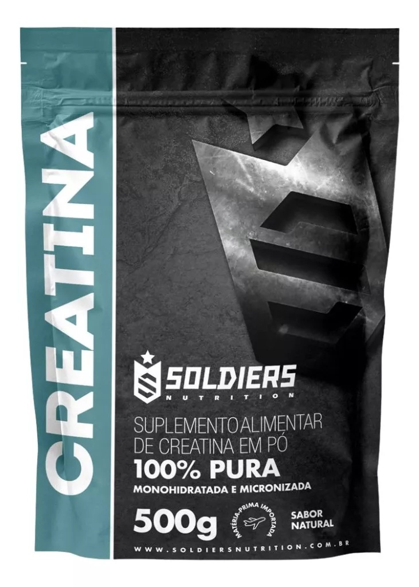 Creatina Monohidratada 500g Soldiers Nutrition Sabor Natural - Boletando