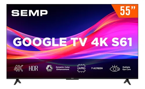 Smart TV SEMP LED 55" Ultra HD 4K HDR10 Bluetooth - 55S61 - Boletando