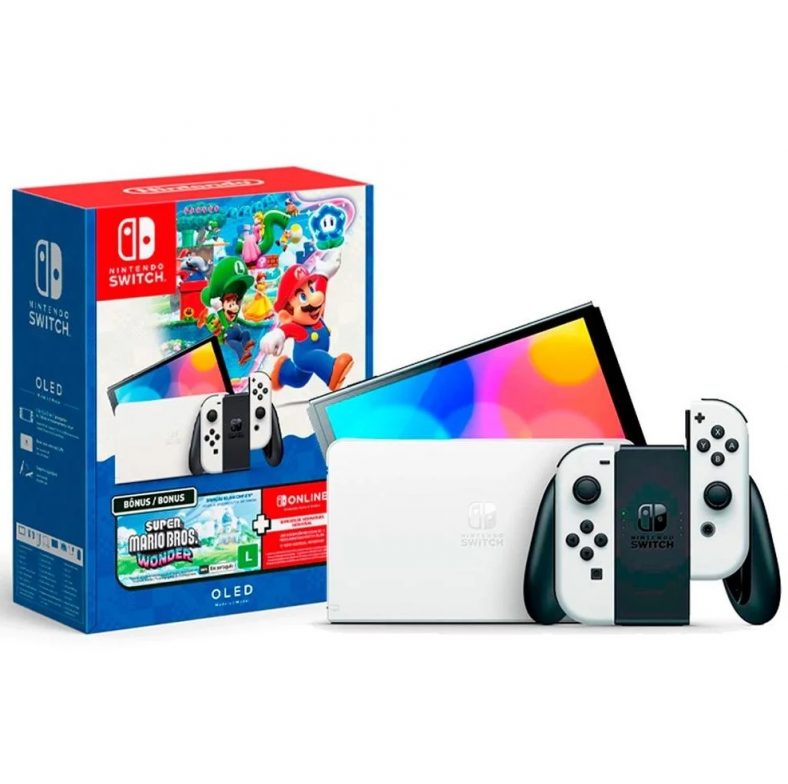 Bundle Console Nintendo Switch OLED + Super Mario Bros Wonder + 12 ...