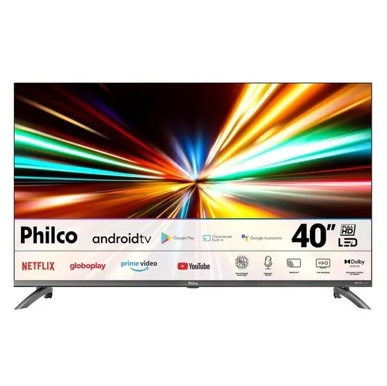 Smart TV Philco DLED 40” Full HD Wi-Fi HDMI USB Android TV Dolby Audio ...