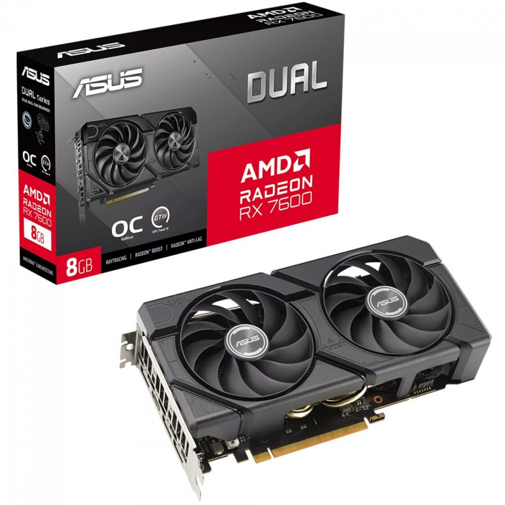 Placa De Vídeo Asus Dual AMD Radeon RX 7600 EVO OC Edition, 8GB, GDDR6 ...