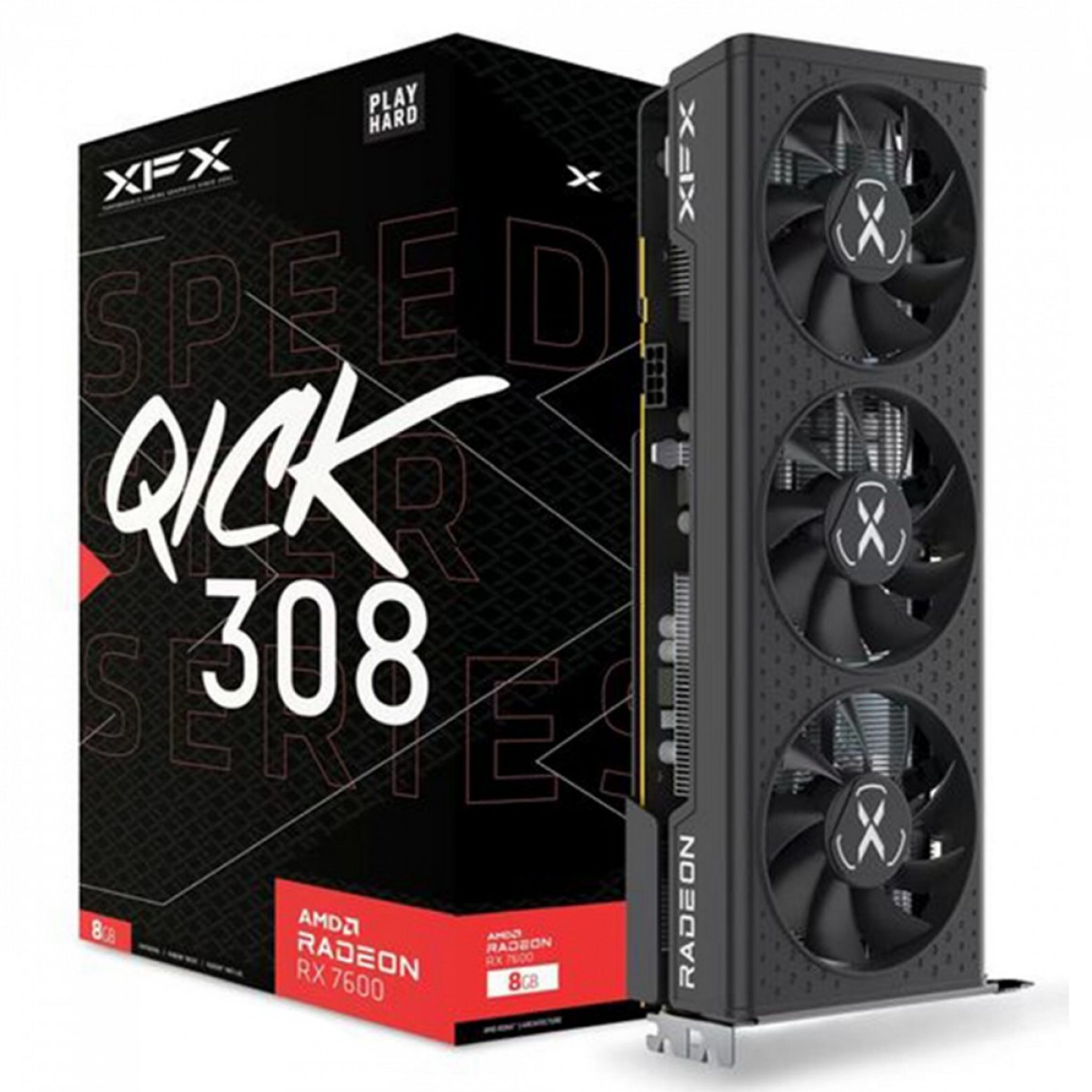 Placa de Vídeo XFX AMD Radeon RX 7600 Speedster QICK 308, 8GB, GDDR6 ...