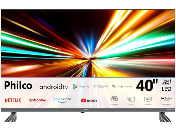 Smart TV 40" Philco LED Full HD Android 11 HDR10 Processador Quad Code ...