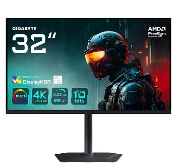 Monitor Gamer Gigabyte QD-OLED 32", 165Hz, 4K, 0.03ms, DisplayPort 1.4 ...