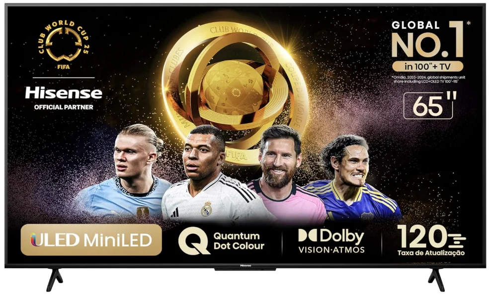 Smart TV 65” Hisense 65U6N 4K Mini LED com Google TV, HDR10+, Dolby ...