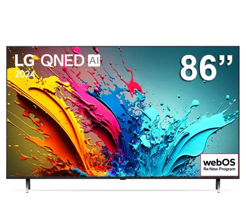 Smart TV 86″ LG 4K QNED QNED85T com processador a8 AI, 120Hz, Design ...