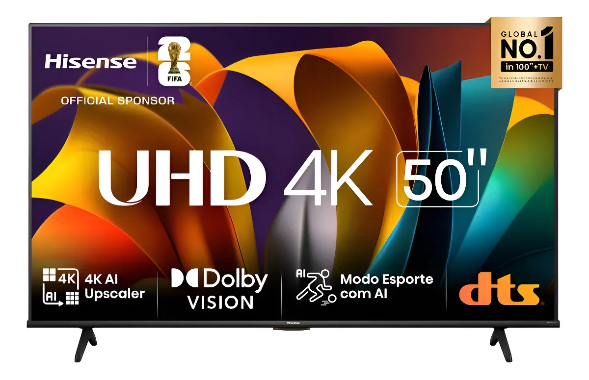 Hisense Smart TV UHD 4K DLED 50 Polegadas A6N Com HDR10+ Dolby Vision ...