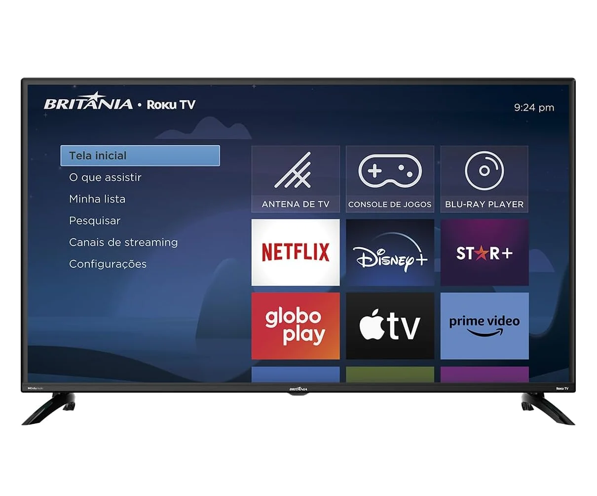Smart TV 42” Britânia Roku TV Dolby Audio - BTV42G6FR2CP - Boletando