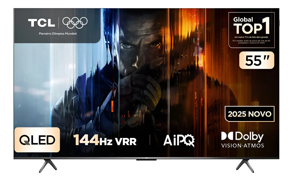 Smart TV TCL 4K 55" QLED P8K 144Hz - WiFi Bluetooth Google TV HDR10+ Dolby Vision Atmos - 55P8K ...